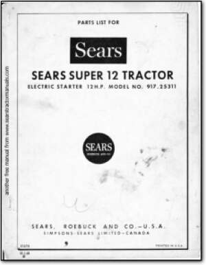 Sears Tractor manuals